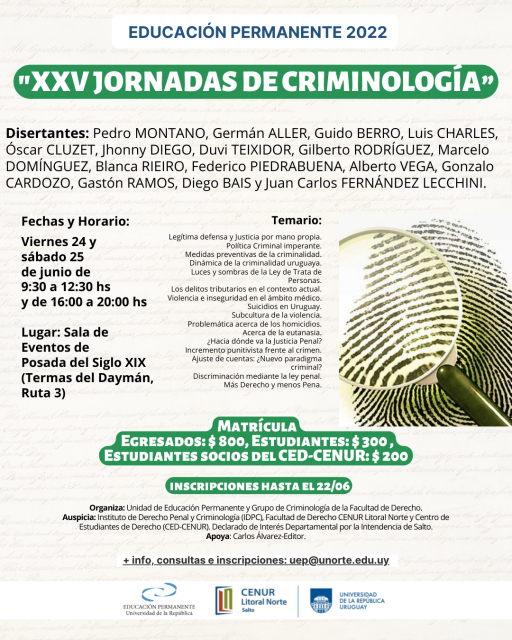 Instituto de Derecho Penal y Criminología > Comunicaciones | Facultad de Derecho